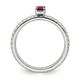 Created Ruby Sterling Silver Single-Stone Ring - Walmart.com