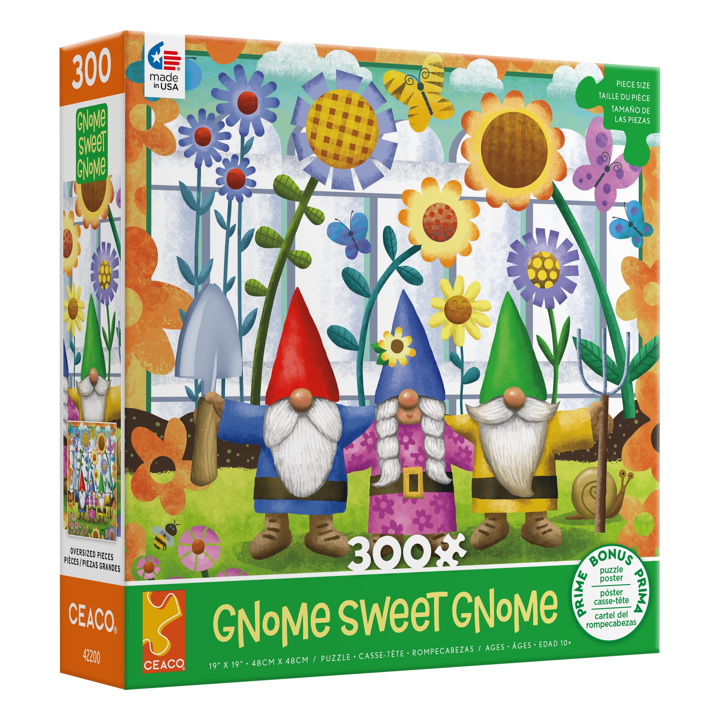 Ceaco - Gnome Sweet Gnome - Backyard Trio - 300 Piece Interlocking ...