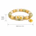 Birth Month Flower Beaded Bracelet Gift Box, Hand Painted Barrel Bead ...
