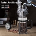 21OZ Borosilicate Glass French Press, 304 Stainless Steel 4-Layer ...