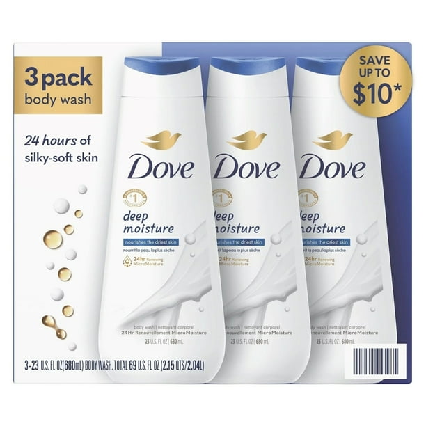 Dove Nourishing Body Wash, Deep Moisture, 23 Fluid Ounce (Pack of 3 ...