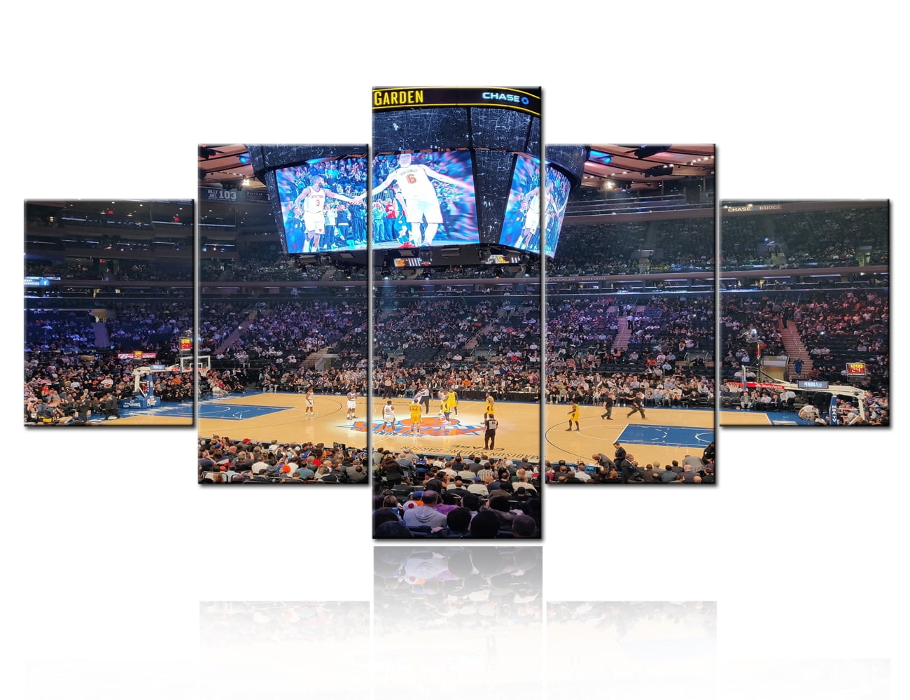 TISHIRON 5PCS Framed Canvas Wall Art Set,60"x32" Manhattan Madison ...