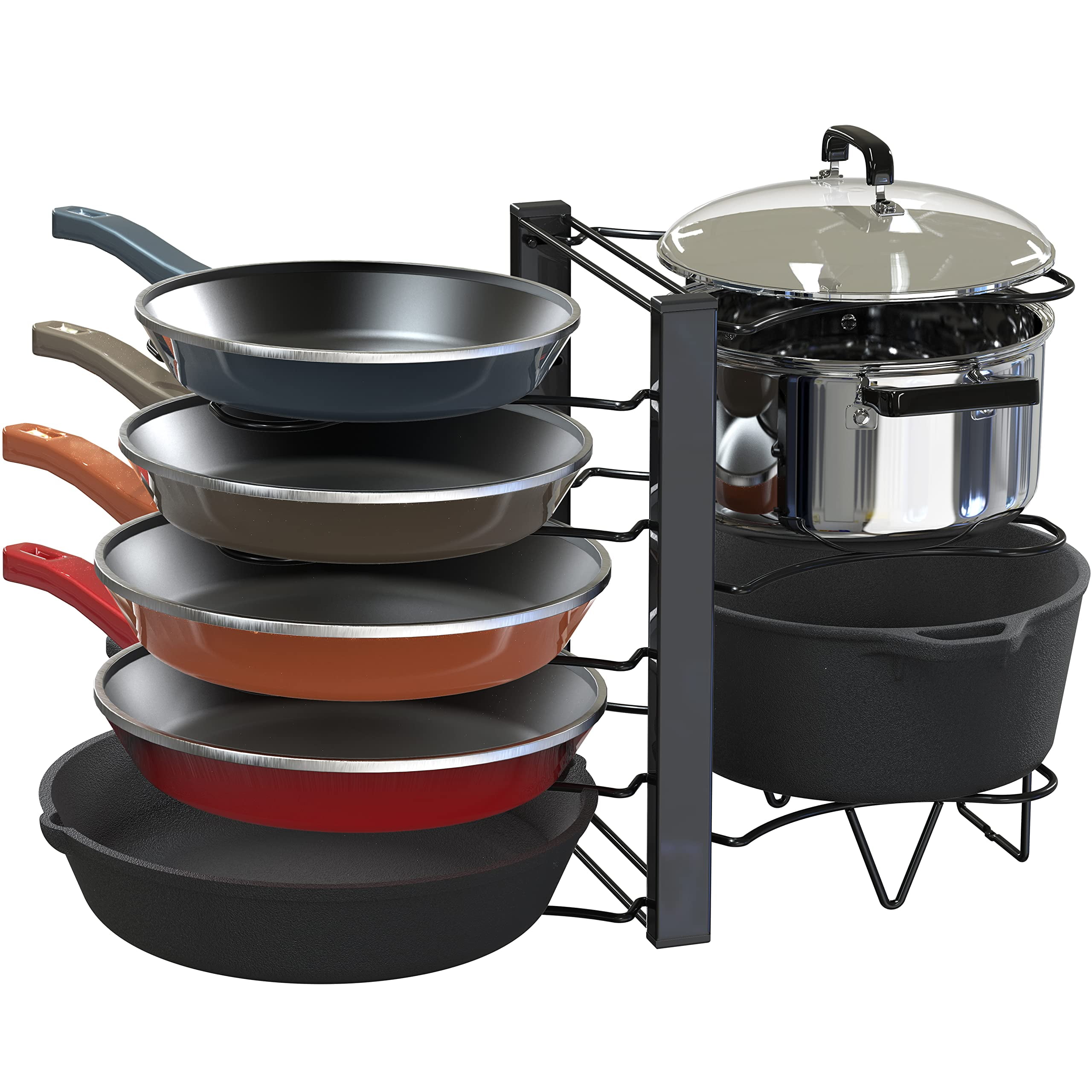 SimpleHouseware Double Sided Height Adjustable Pan/Pot Organizer - 8 ...