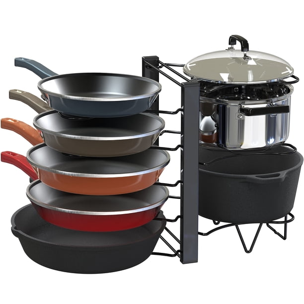 SimpleHouseware Double Sided Height Adjustable Pan/Pot Organizer - 8 ...
