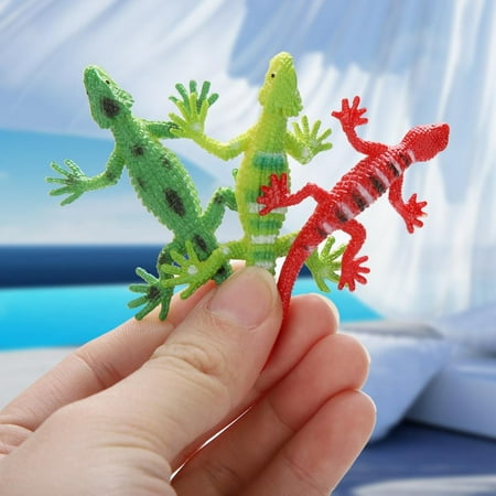 Qiilu 12pcs/set Soft Plastic Lizard Reptile Model Educational Toy for ...