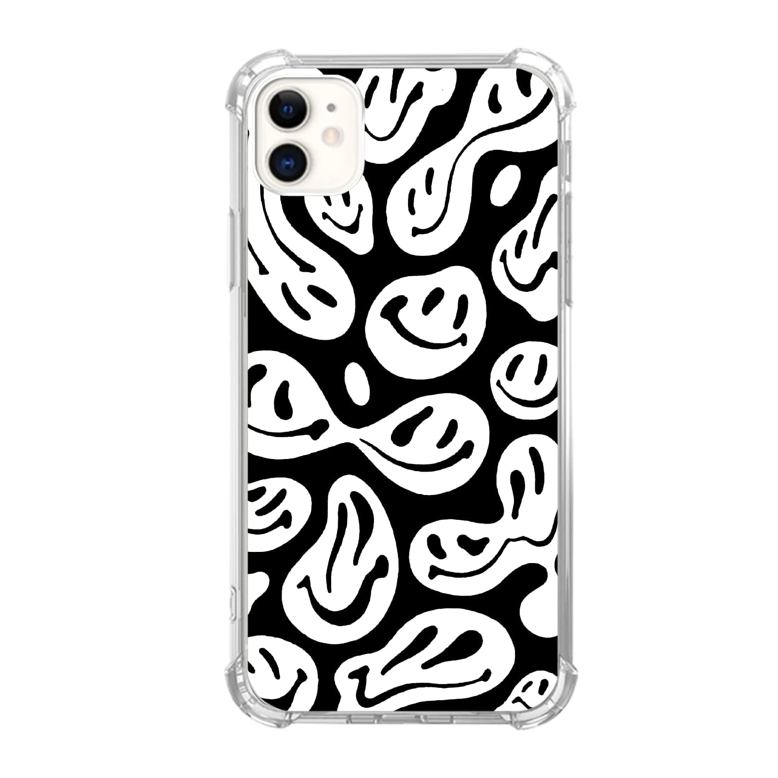 Black White Smile Face Case Compatible with iPhone 11,Unique Art Design ...