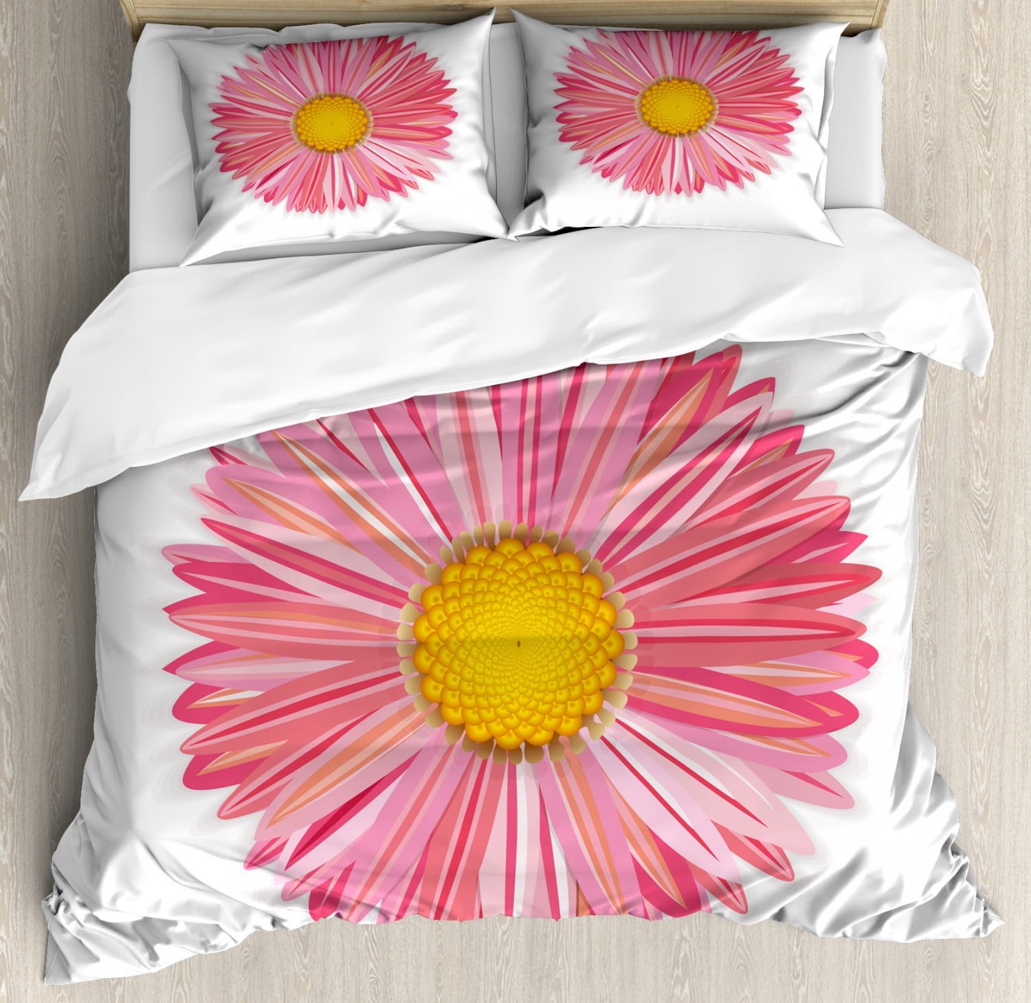 Gerber Daisy Duvet Cover Set Queen Size, Flower Close Up with Sacred ...