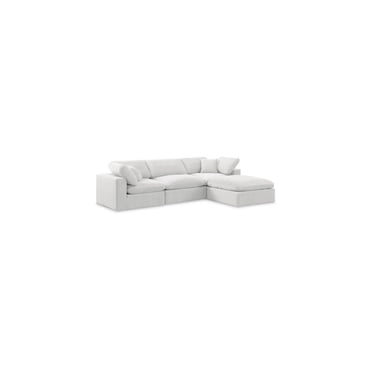 Meridian Furniture Comfy Cream Linen Textured Fabric 4-Pc. Modular ...
