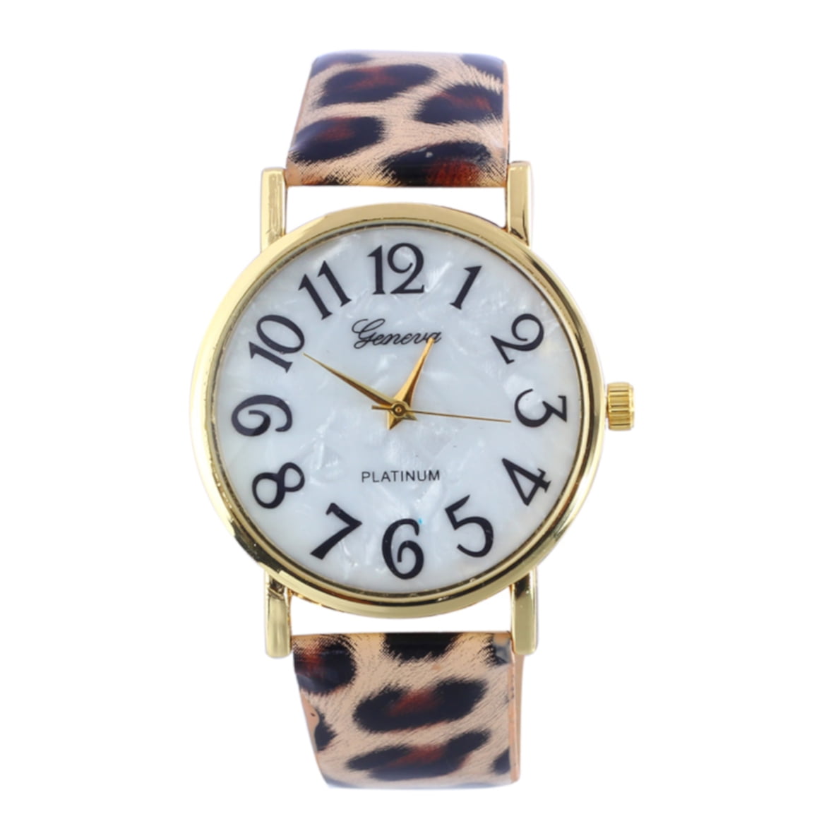 Animal Leopard Print Watch White Face Easy to Read Numbers, W-206-WF ...