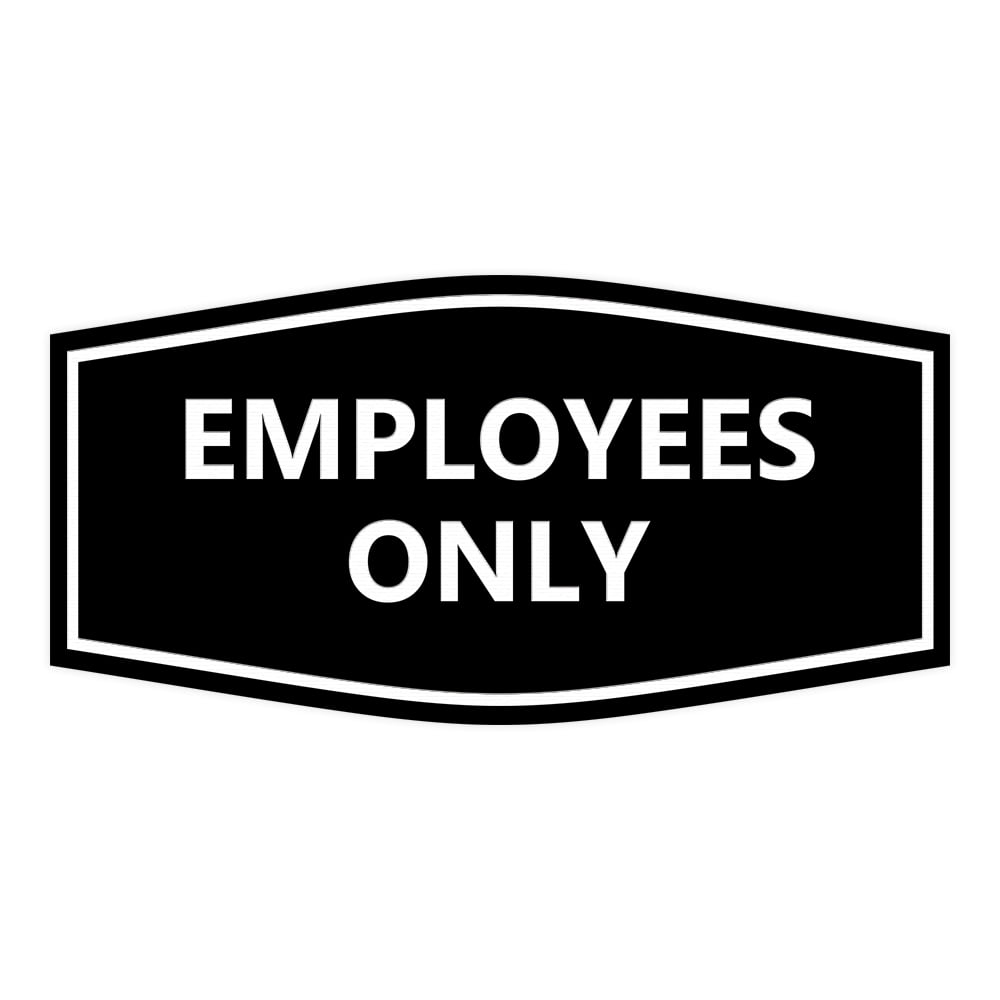 Fancy Employees Only Sign (Black) - Small 6 x 3" - Walmart.com ...