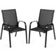Gymax Set of 2 Patio Chairs Dining Chairs w/ Steel Frame Yard Outdoor ...