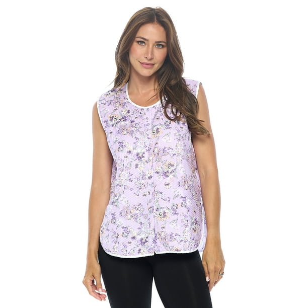 Casual Nights Women's Snap Front Smock Cobbler Woven Scrub Apron with ...