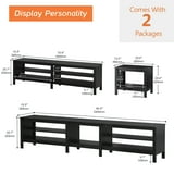 TV Stand for 85 inches Flat Screen, Wood Media Console Storage Cabinet ...