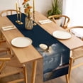 Summer Ocean Cotton Linen Table Runner White Lighthouse Bright Moon ...