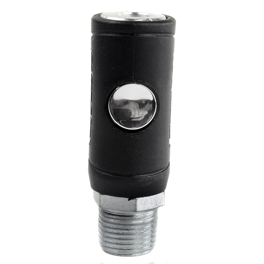 Industrial Style Safety Air Plug Coupler 1/4" Body 1/2" MNPT Push ...