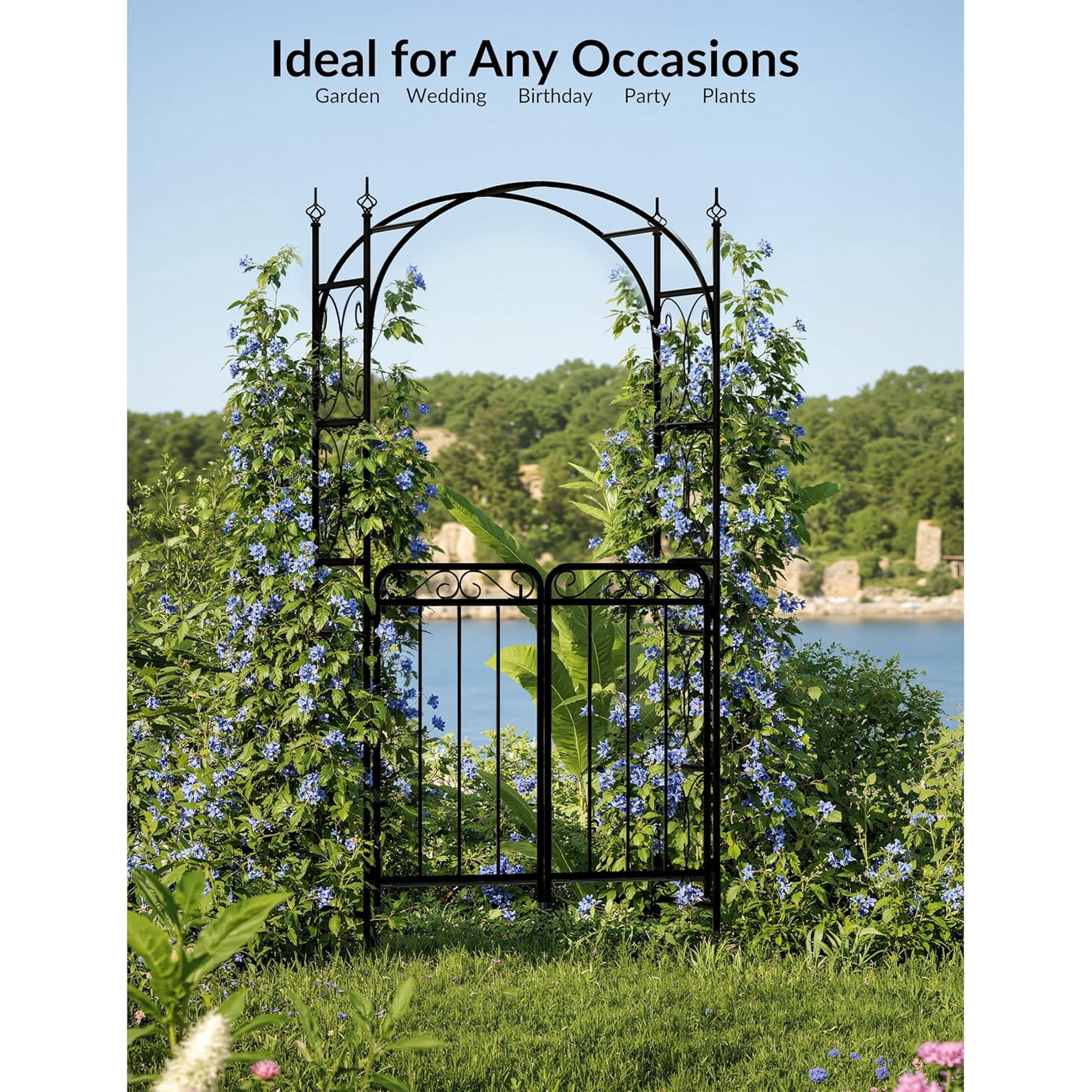 Click here for Zzistar 8ft Metal Garden Arch With Double Gates -... prices
