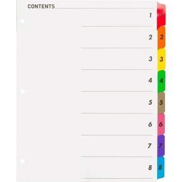Business Source, BSN32372, Pocket Index Dividers, 8 / Set - Walmart.com