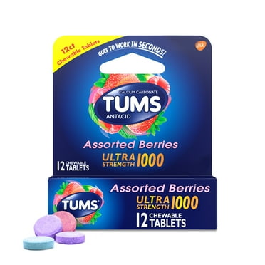 TUMS Antacid Chewable Tablets for Heartburn Relief, Ultra Strength ...