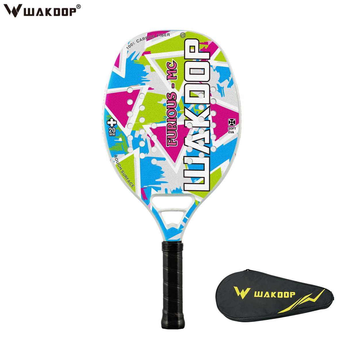 Wakdop Beach Tennis Racket,Carbon Fiber Rough Face with EVA Foam Core ...