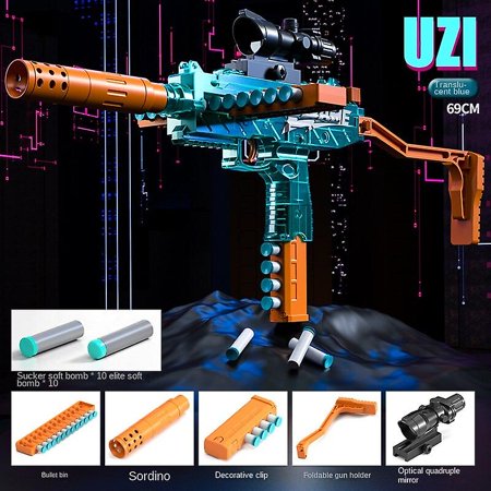 Children's Manual Soft Bullet Gun Back-pull Shooting Assault Toy ...