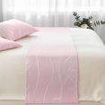 Bed Runner for King Size Bed, Pink Geometric 3 Pcs Bedding Runner Set ...