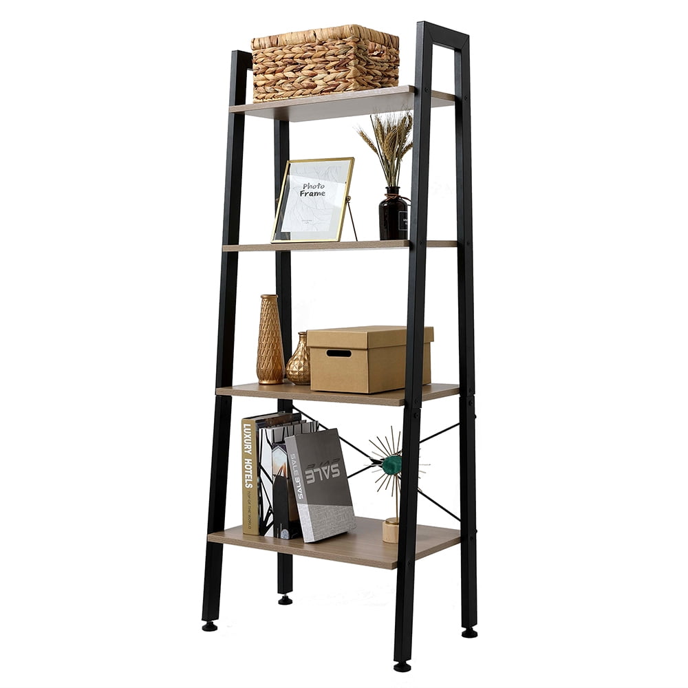 Ladder Shelves, MDHAND Industrial 4-Layer Bookcase, Free-Standing ...
