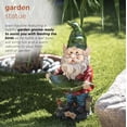 Alpine Corporation 16 Inch Tall Gnome with Leaf Birdfeeder Statue for ...