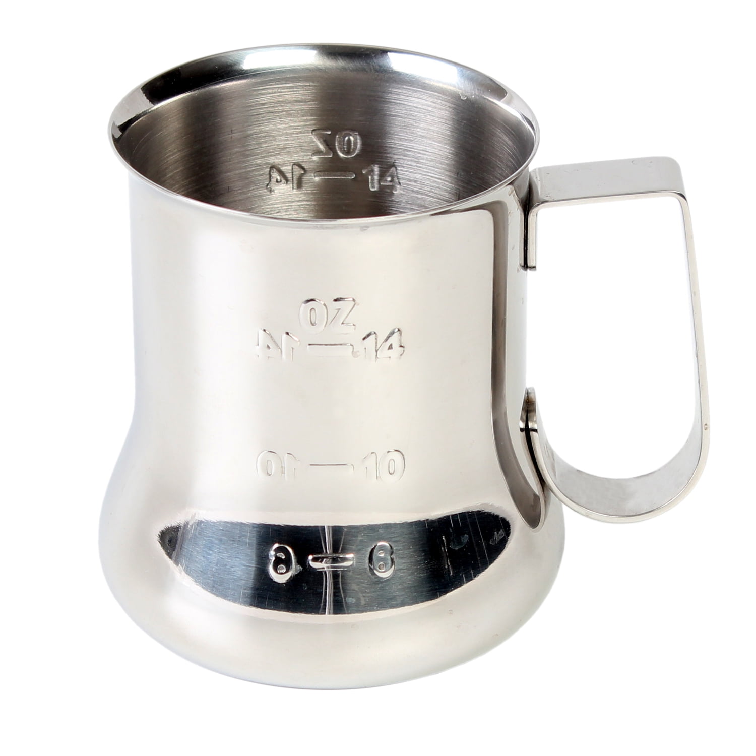Excellante 18 oz stainless steel milk pitcher with measuring scale ...
