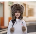 Cute Faux Hat Winter Plush Earflap Ushanka Hooded Beanie Ski Cap with ...