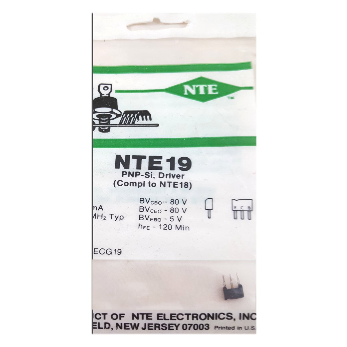 NTE Electronics VCR Replacement Transistor Part No. NTE19 - Walmart.com
