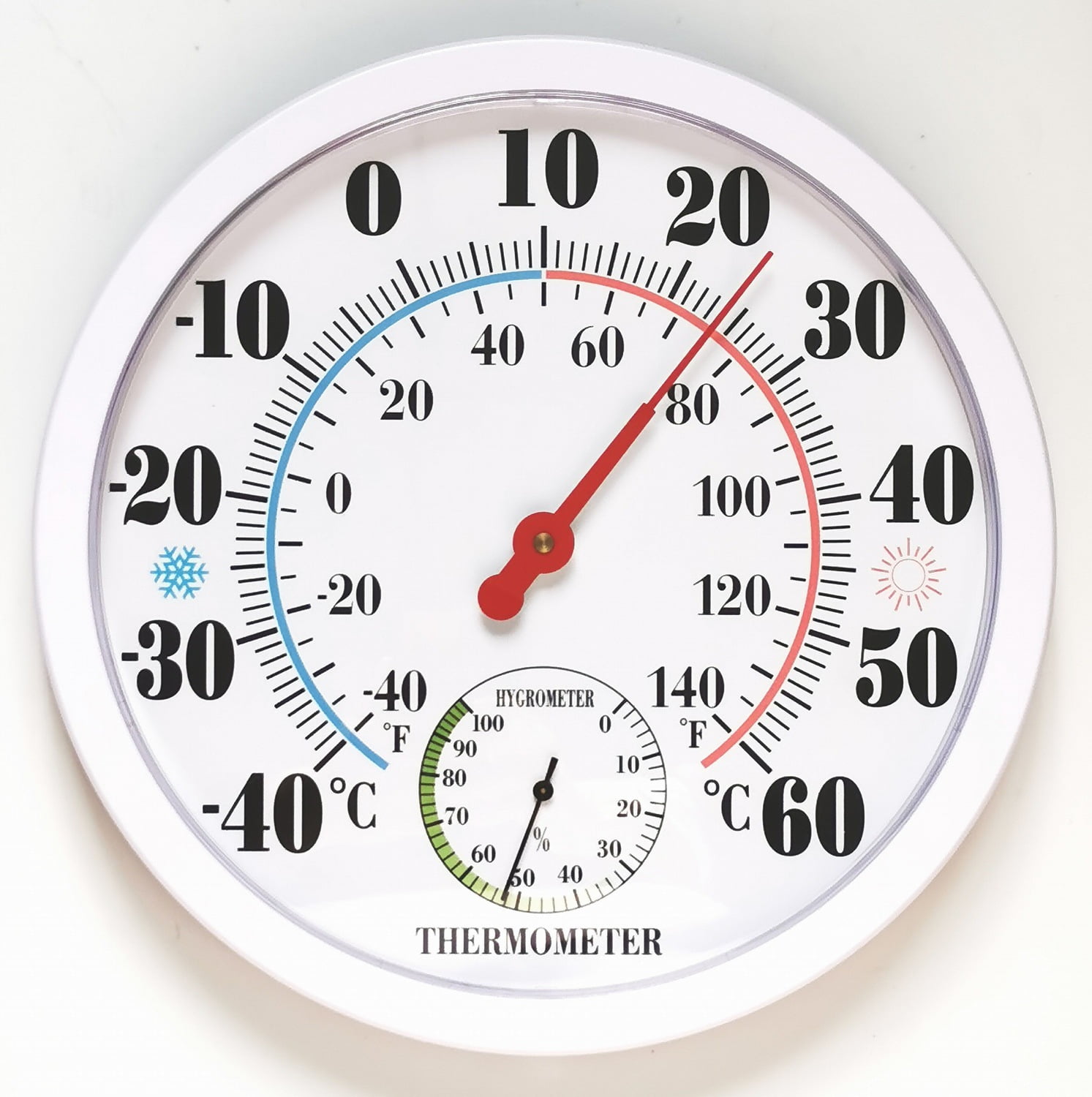 Indoor Outdoor Thermometer Large Numbers Wall Thermometer Hygrometer ...