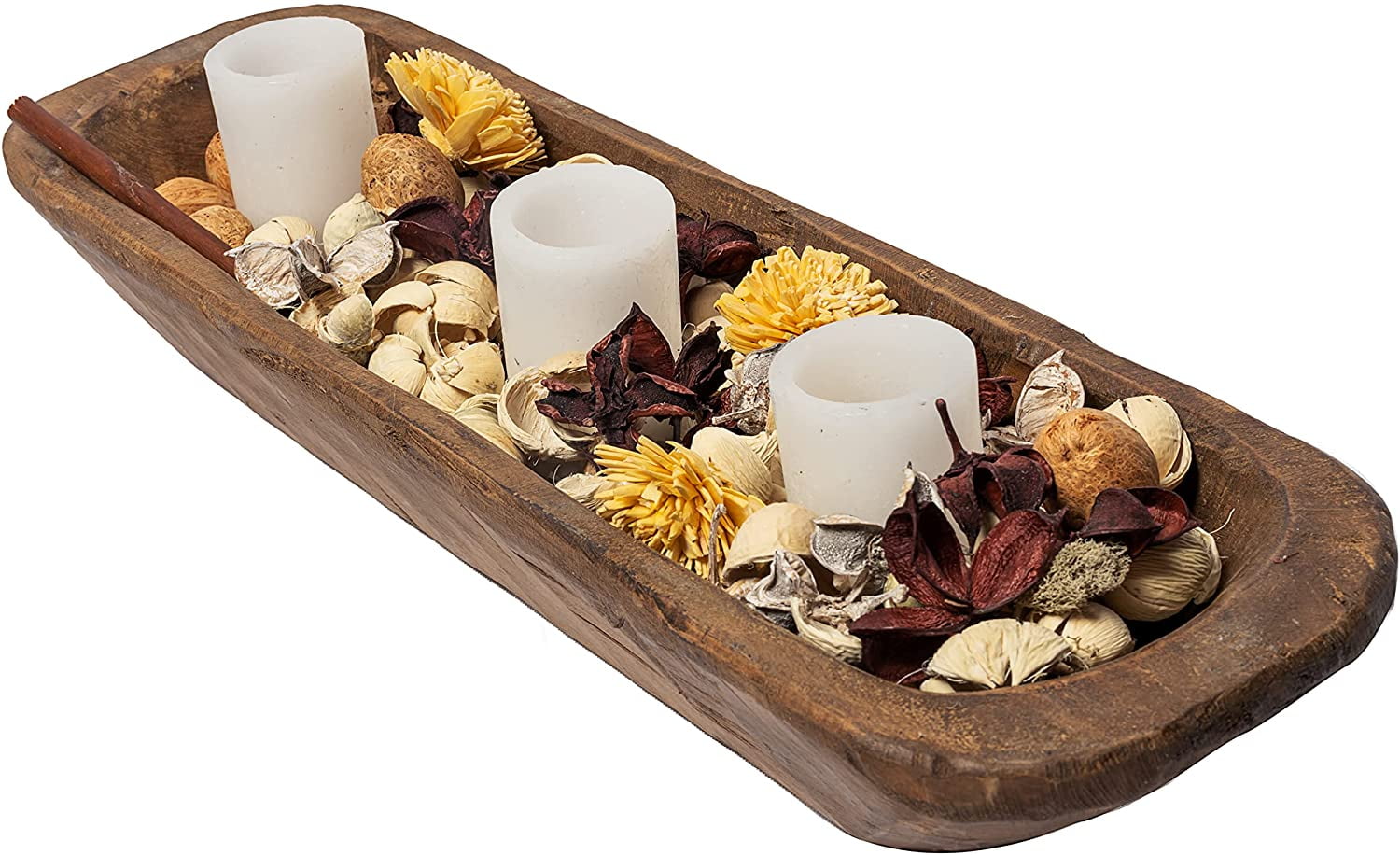 Decorative Wooden Dough Bowls Decor 20 Inch, Wood Long Dough Bowls ...