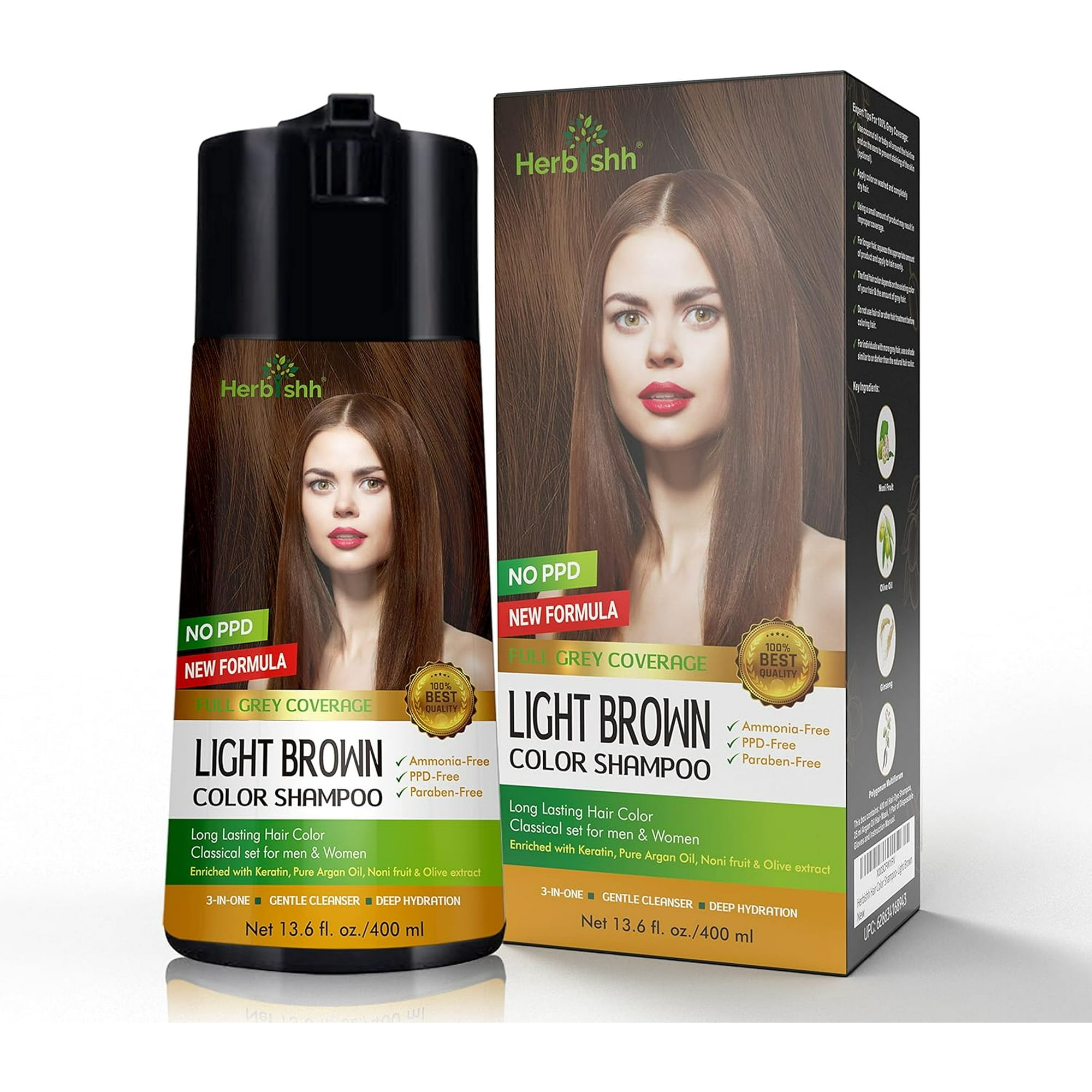 Click here for Herbishh Light Brown Ppd-Free Hair Color Shampoo F... prices