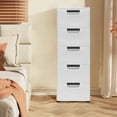 Durable 5-Tier Plastic Storage Cabinet 30×40×84cm White,Multi-Purpose ...