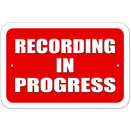 Recording in Progress Sign - Walmart.com