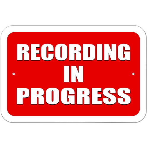 Recording in Progress Sign - Walmart.com