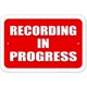 Recording in Progress Sign - Walmart.com