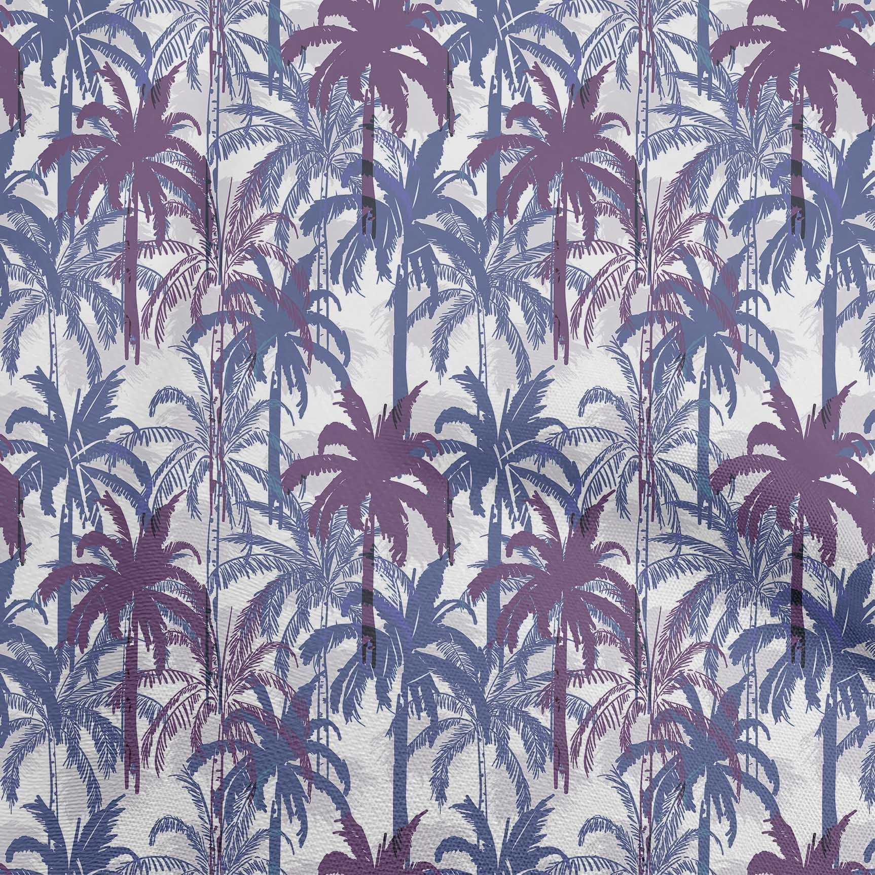 oneOone Velvet Purple Fabric Tropical Palm Tree Fabric For Sewing ...