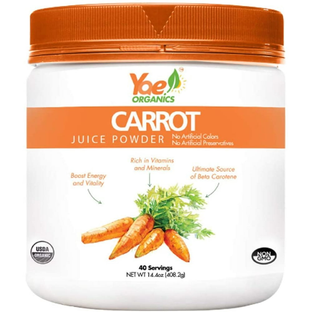 Yae Organics Organic Carrot Juice Powder (1 Serving=3 Cups Fresh ...