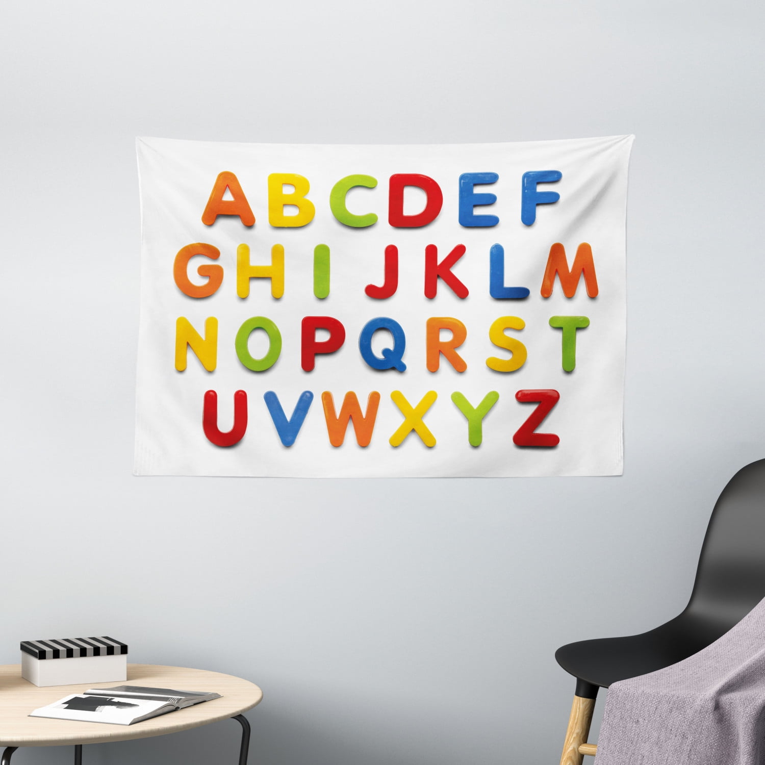 Letters Tapestry, Multicolored Collection of Alphabet Letters Education ...