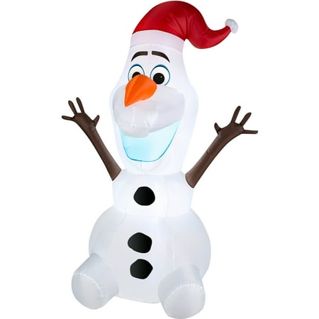 5' Airblown Inflatable Olaf with Santa Hat Christmas - Walmart.com