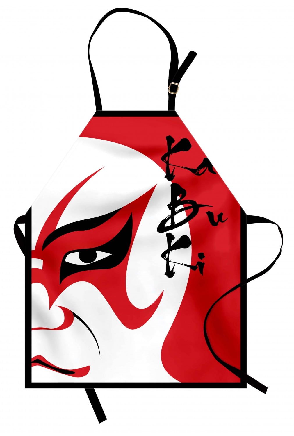 Kabuki Mask Apron Asian Style Drama Theater Kabuki Face with Stylized ...