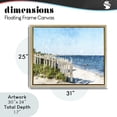 Stupell Industries Beach Pickets View Gold Framed Floater Canvas Wall ...