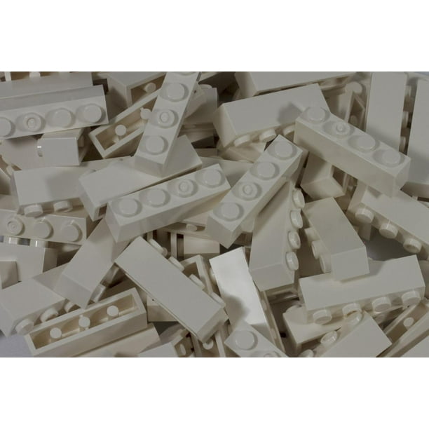 IMEX 1x4 Stud Interlocking Building Bricks White 100 Pack Compatible ...