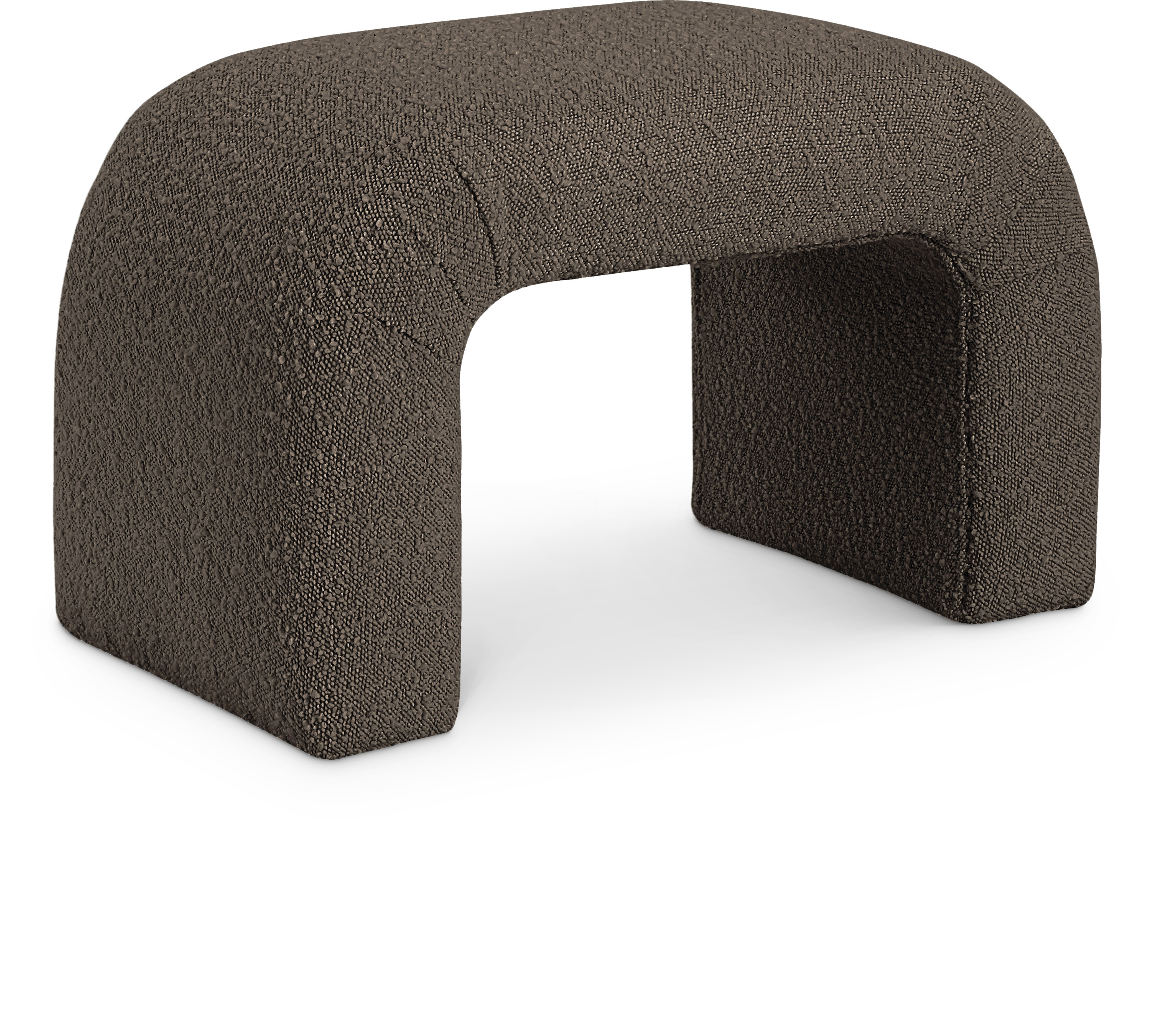Meridian Furniture Niagara Brown Boucle Fabric Bench - Walmart.com