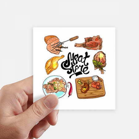 Meat Store Barbecue Steak Sticker Square Waterproof Stickers Wallpaper ...
