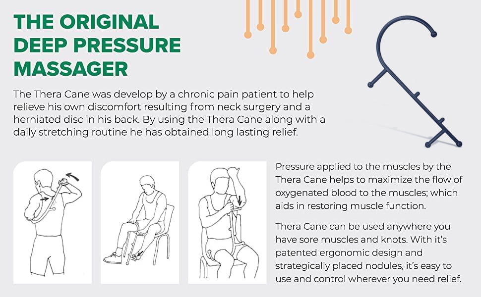 Kojem Therapeutic cane Manual Massager Muscle Trigger Point Tool Dark ...