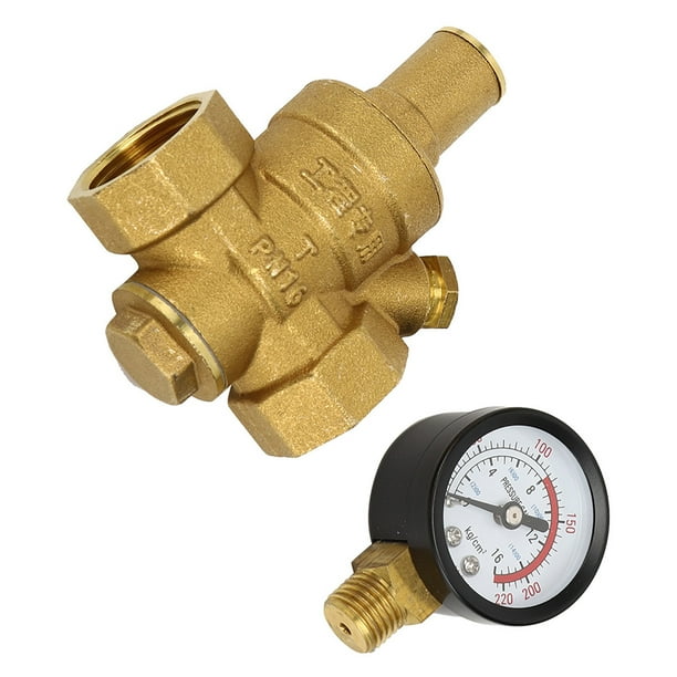 DN20 Brass Adjustable Water Pressure Regulator Reducer Reducing Valve ...