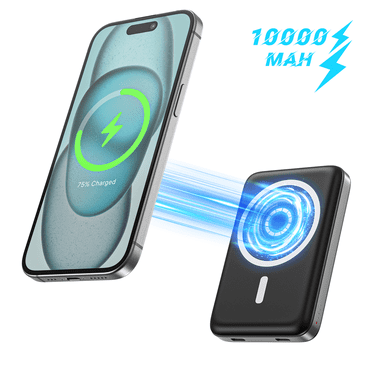 Podoru Magnetic Power Bank, 10000mAh Foldable Wireless Portable Charger ...