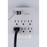 GE 6-Outlet 2-USB Ports Charging Adapter with Surge Protection, 36735 ...